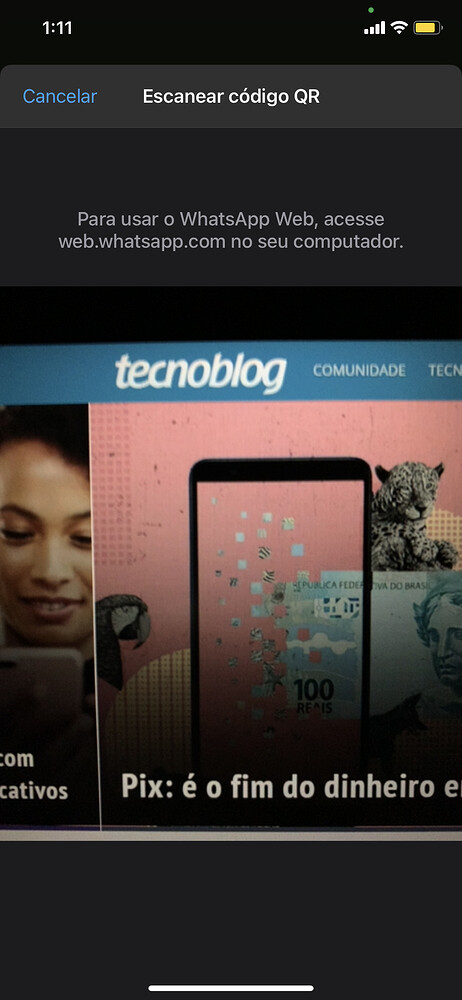 WhatsApp Web: camera not working - Tecnoblog Comunidade