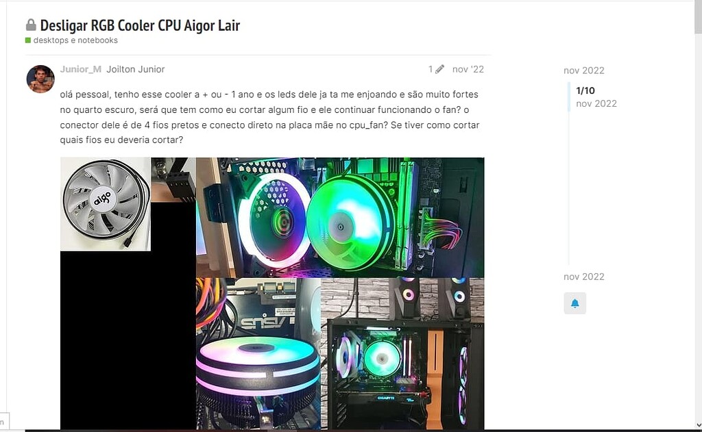 Como desligar o RGB do CPU Fan - Desktops e Notebooks - Tecnoblog ...